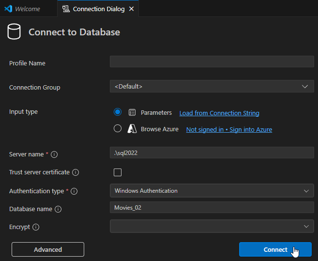 Writing SQL in Visual Studio Code