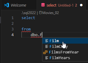 Writing SQL in Visual Studio Code