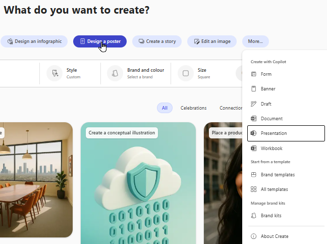 Creating a themed poster using Copilot tools