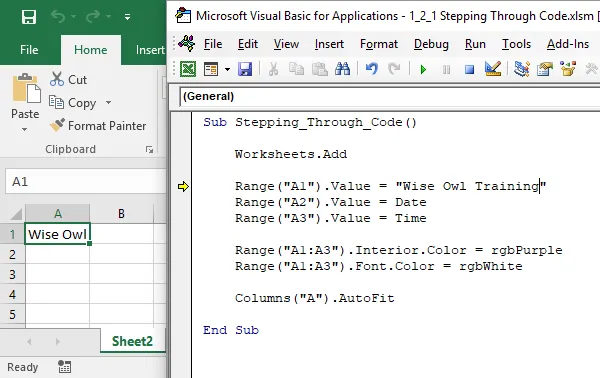 Excel Visual Basic for Applications online training