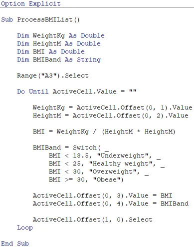 Excel Visual Basic for Applications online training